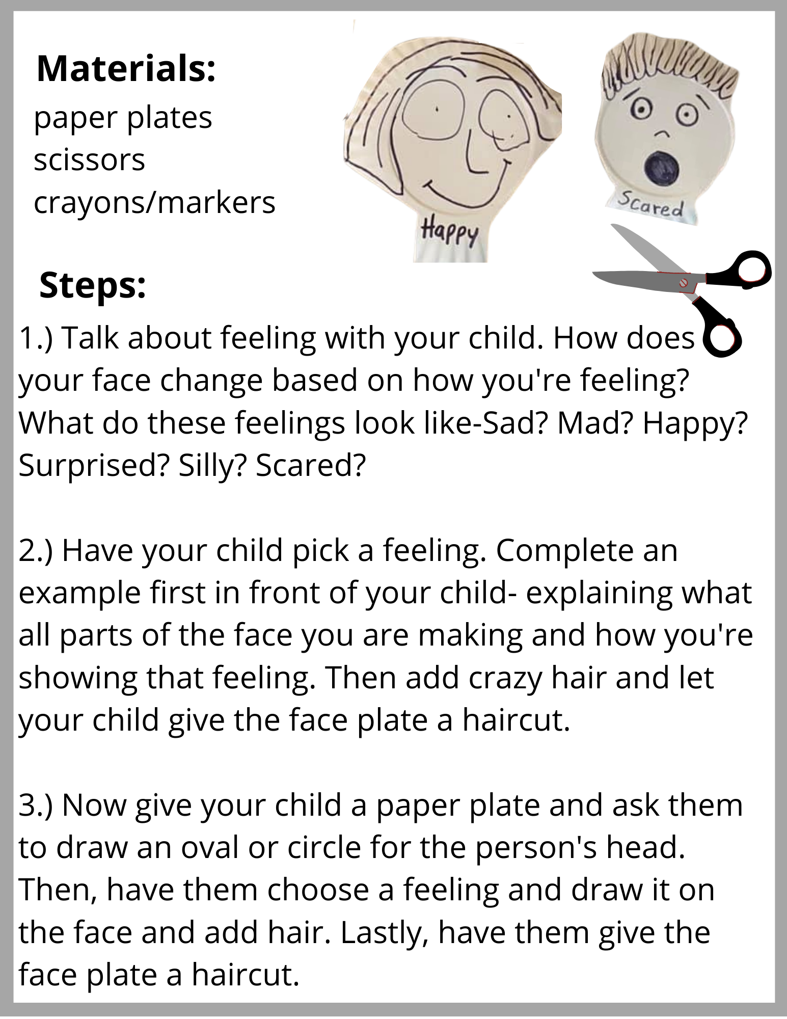 PAPER PLATE FACE HAIRCUTS – MAT Create