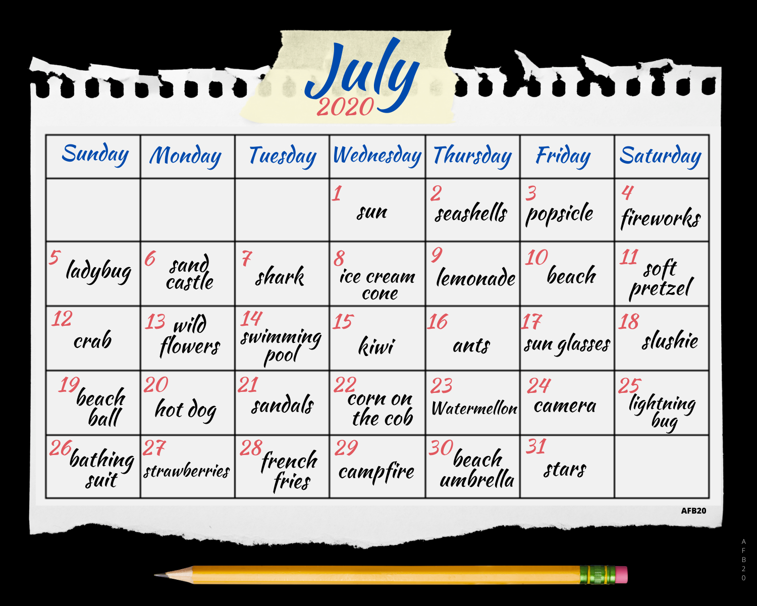 JULY DOODLE-A-DAY – MAT Create