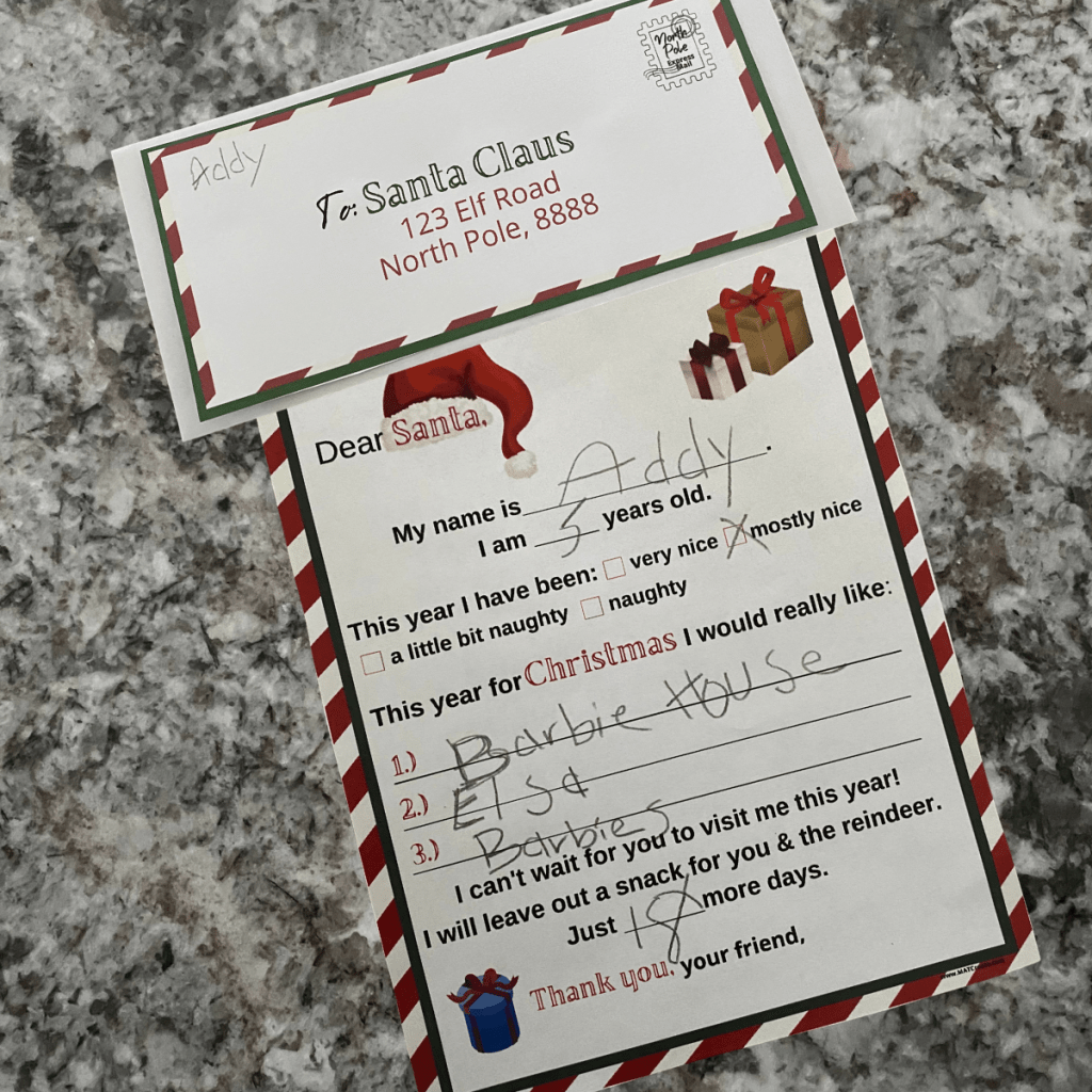 PRINTABLE LETTER TO SANTA & RESPONSE LETTER – MAT Create